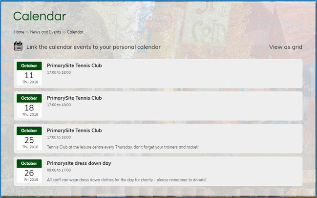 How to create calendar events – Primarysite Help Centre